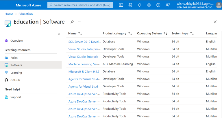 Aplikasi/Software berlisensi – dti.ugm.ac.id
